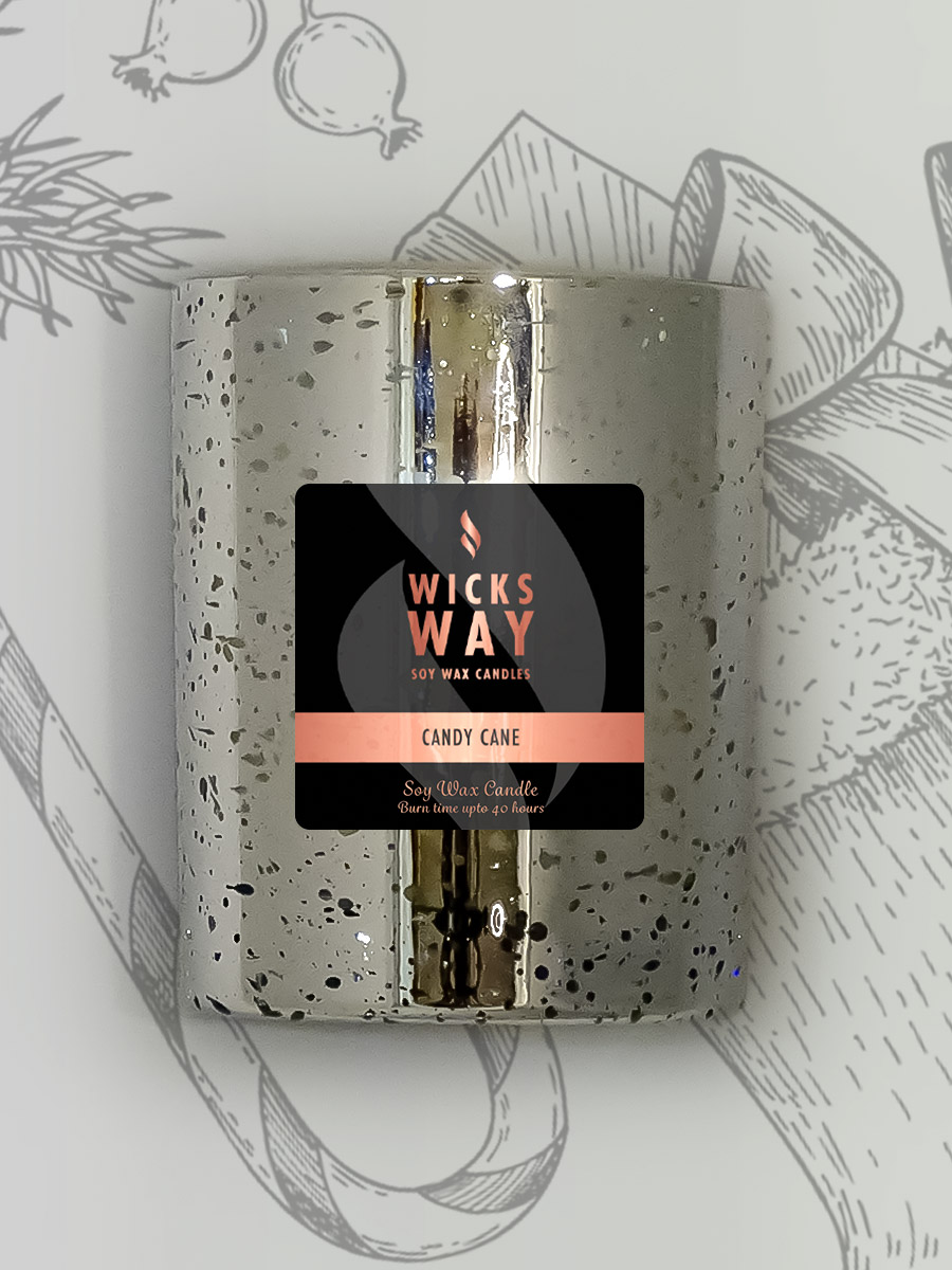 Christmas Candy Cane Candle - Wicks Way
