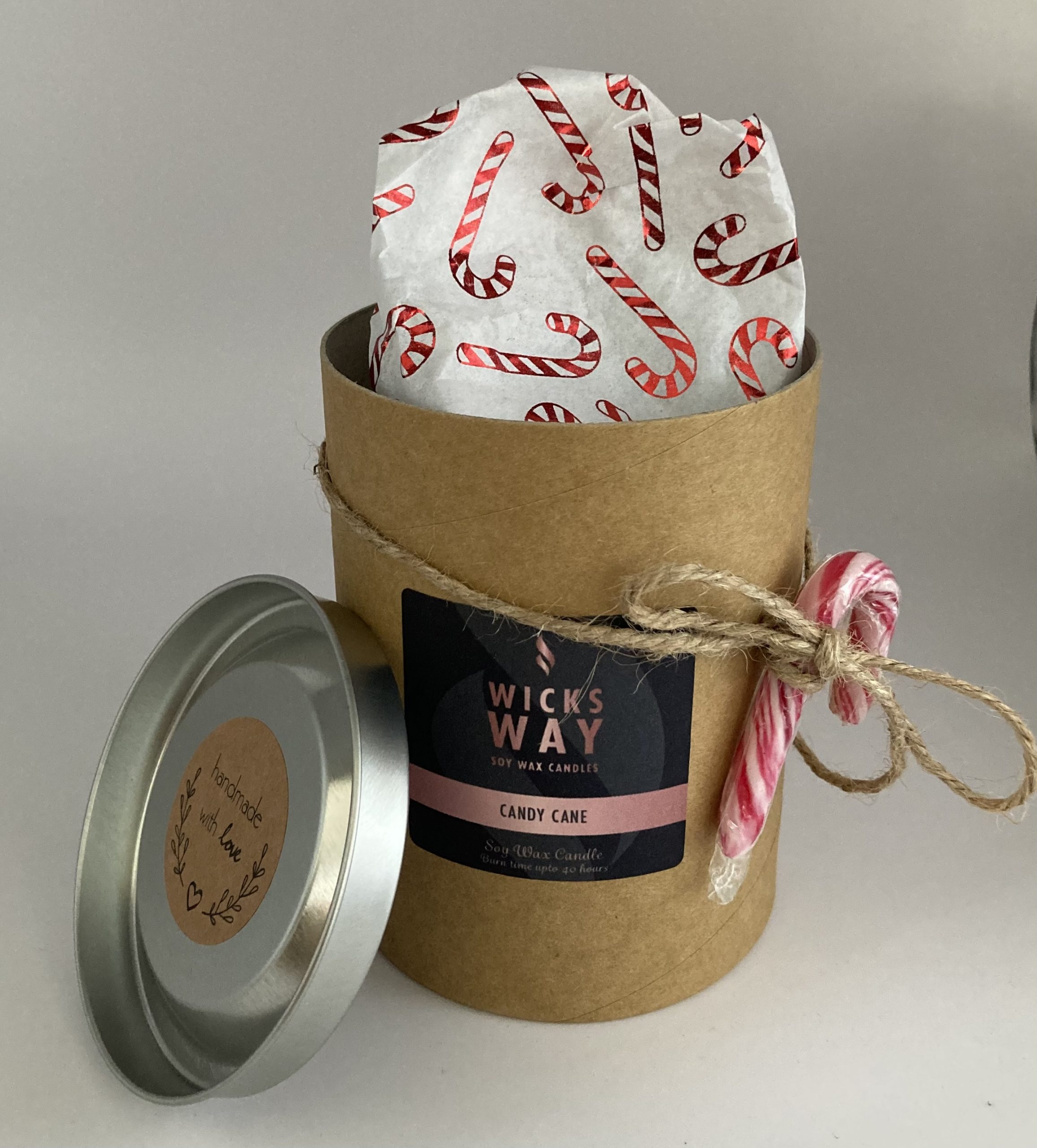 Christmas Candy Cane Candle - Wicks Way